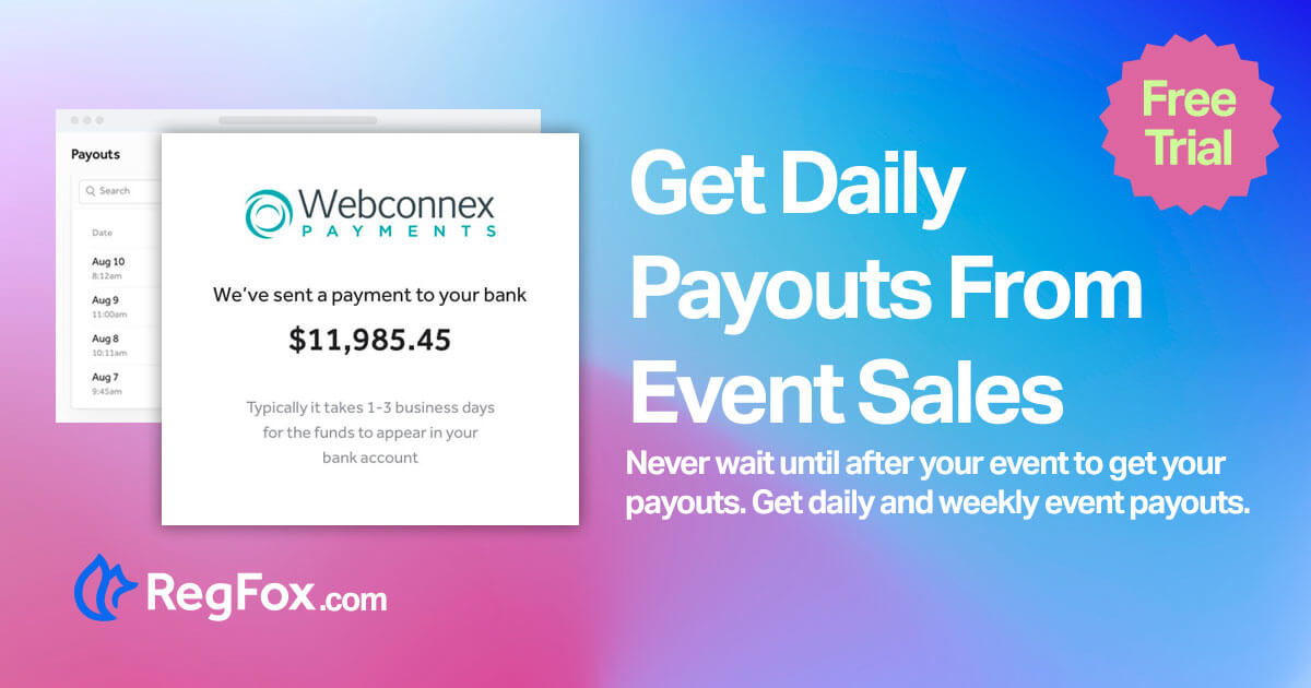 Get Daily Payouts From Event Registration Sales