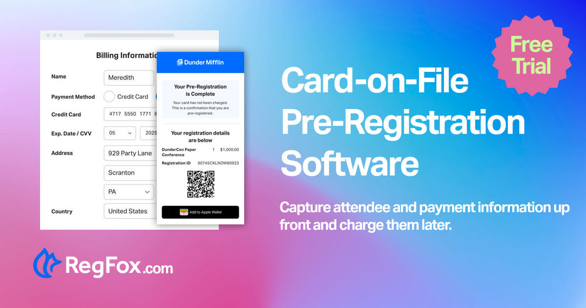 Pre-Registration with Card on File | RegFox
