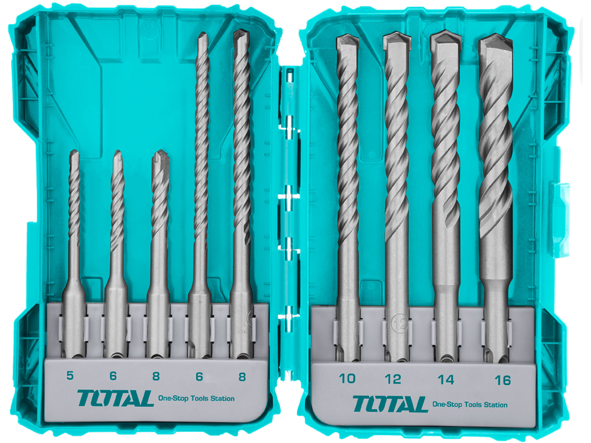 Nářadí Total / Vrtáky, sada 9ks, SDS Plus, industrial