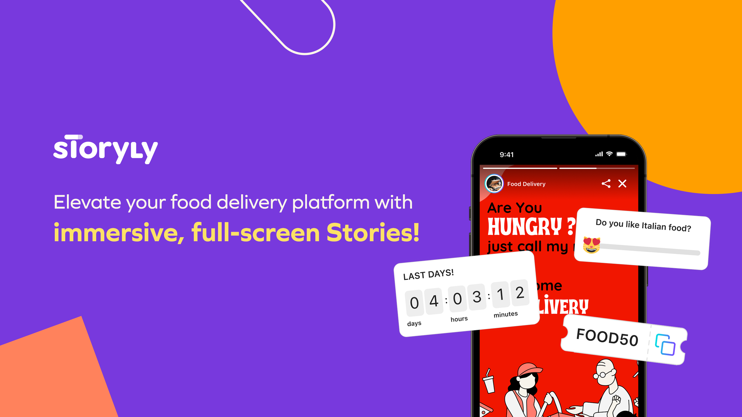 Storyly App and Web Stories For Food and Delivery - Storyly
