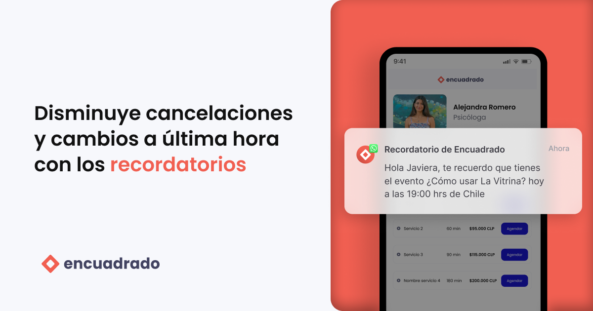 Recordatorios Automáticos para Clientes y Pacientes | Encuadrado