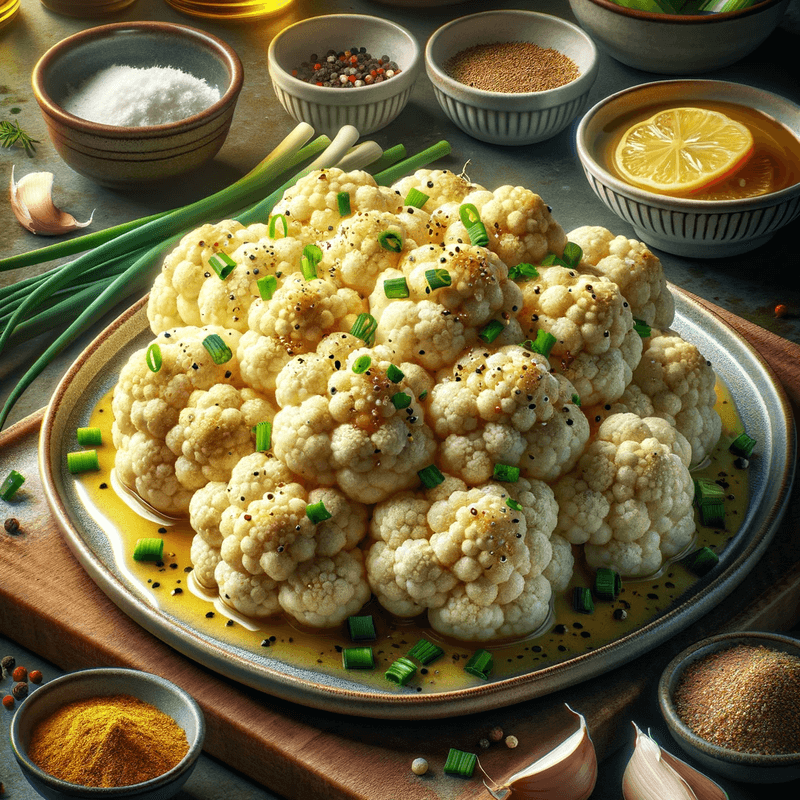 Cauliflower marinated with tahini and chives recipe | Kidney Ally
