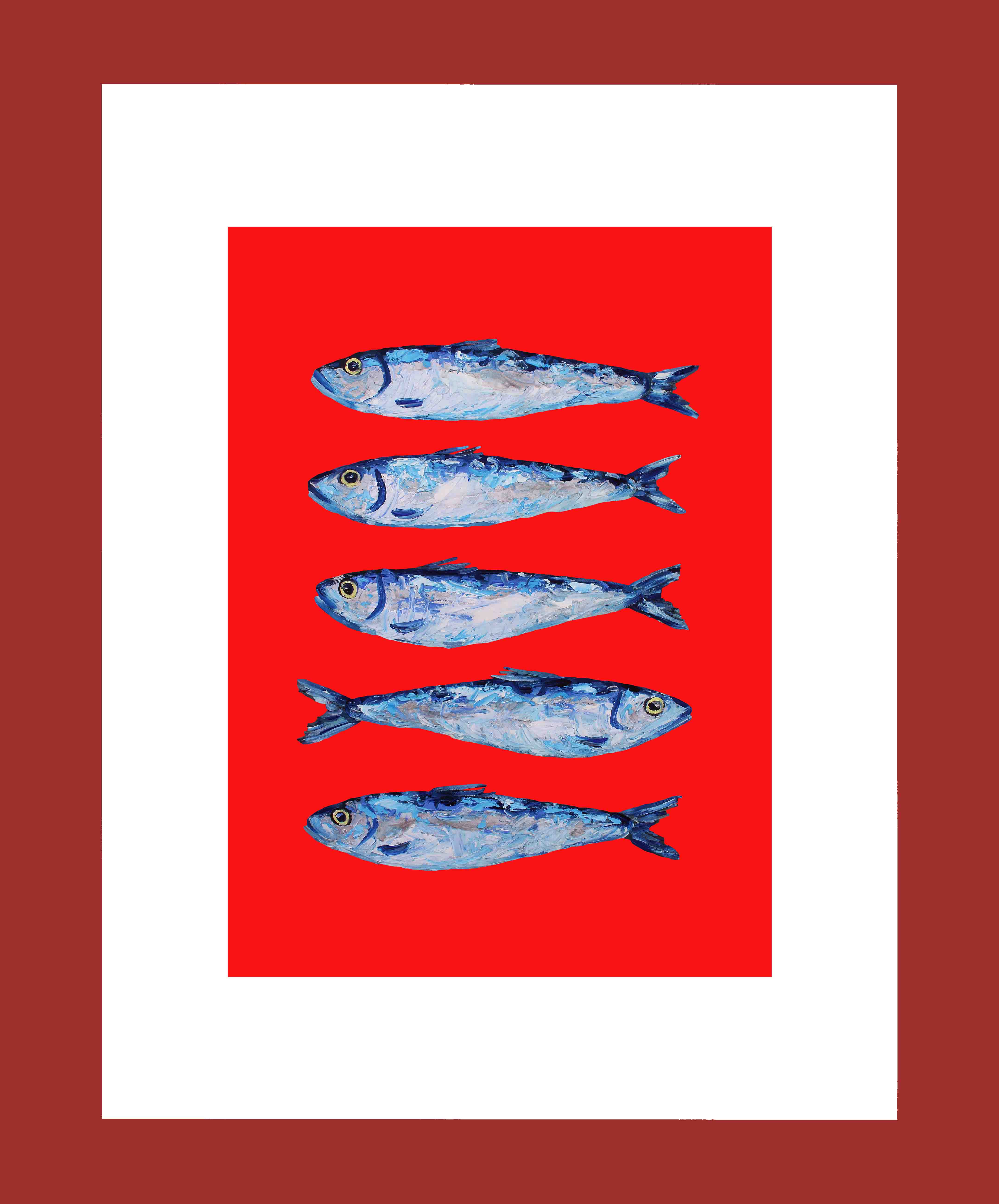 Sardines on Red in Rose Red Frame (Limited Edition) | Alice Straker ...