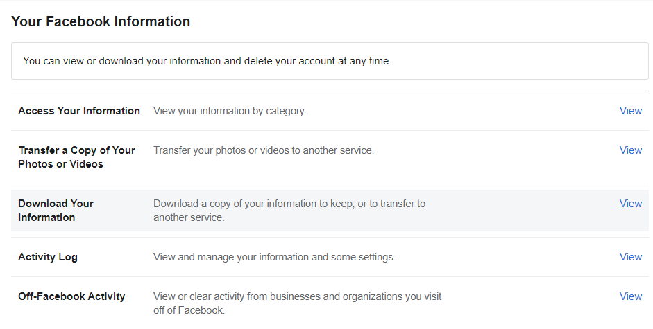 Social archiving: how to download your Facebook data archive ...