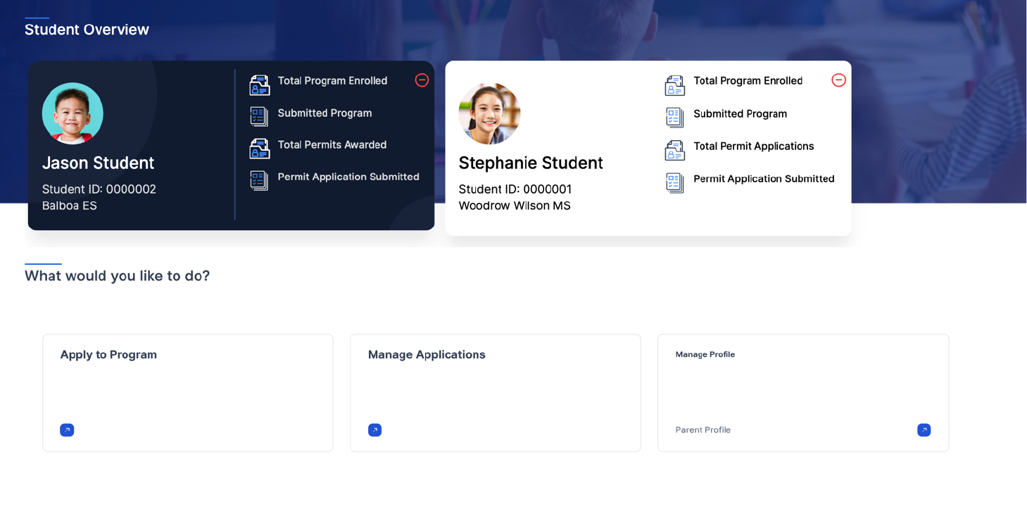 Enrollment Management Platform - an end-to-end solution for managing student applications by family