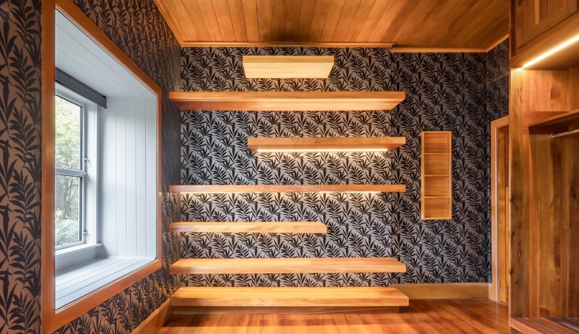 A fully-customised room design using recycled native timber in Feilding ...