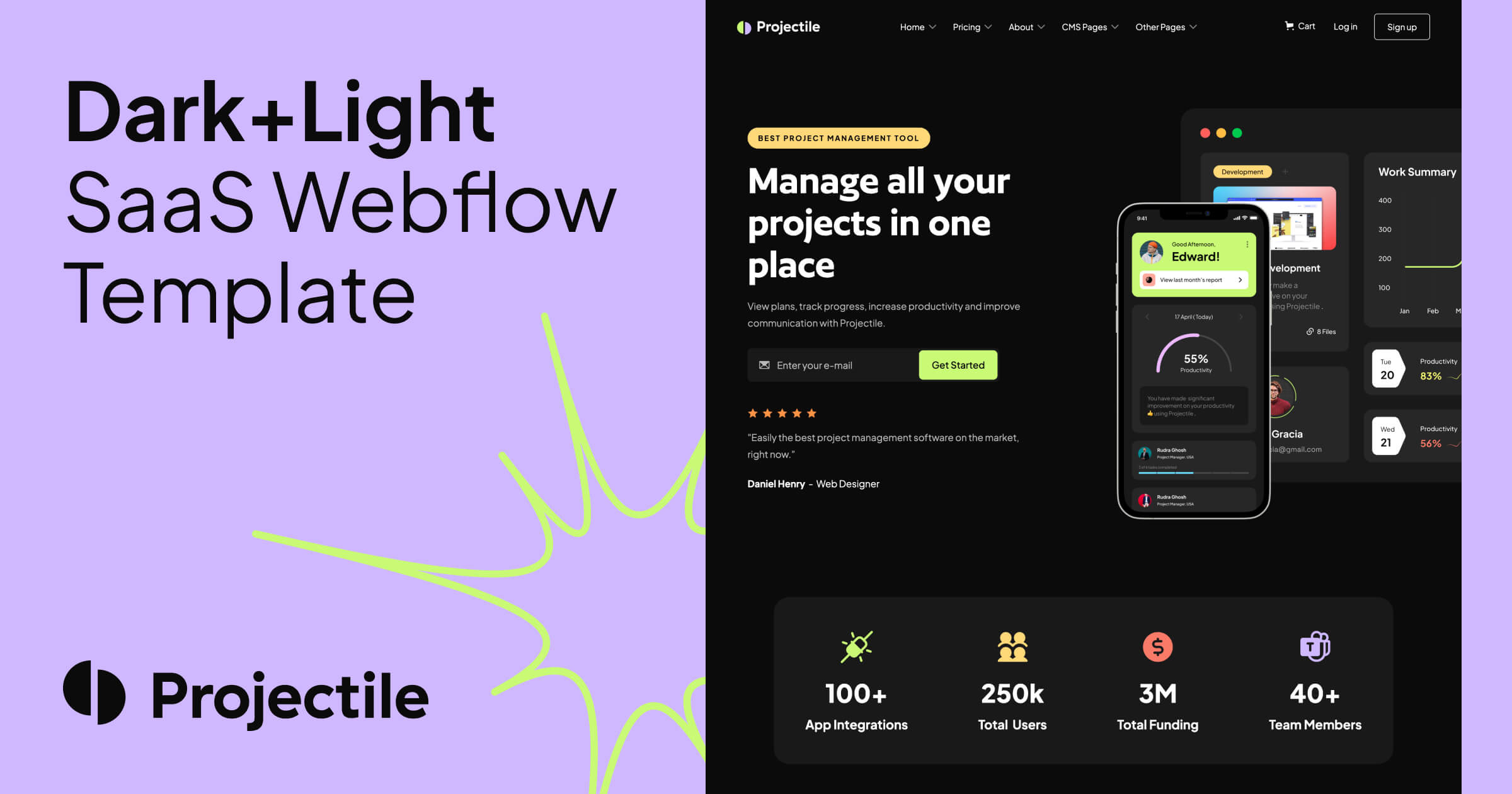 Overview | Projectile - Webflow Ecommerce Website Template