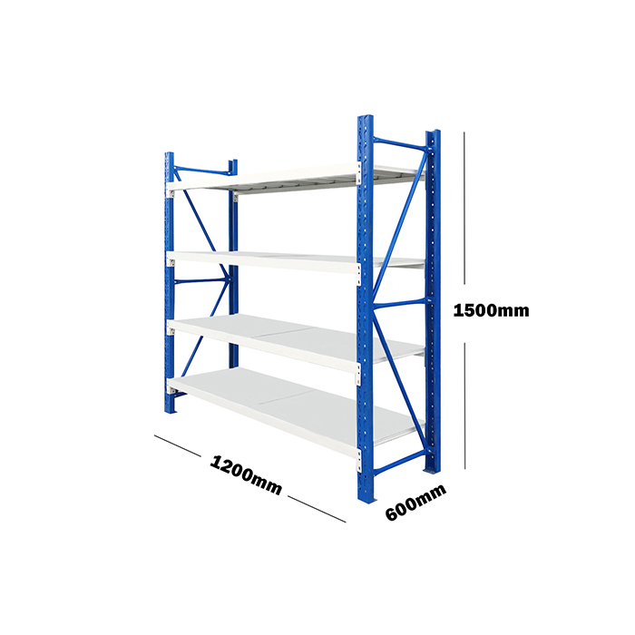 1.2M(L) x 1.5M(H) x 0.6M(D) Shelves Racking Metal Steel Blue & Grey 1215BG