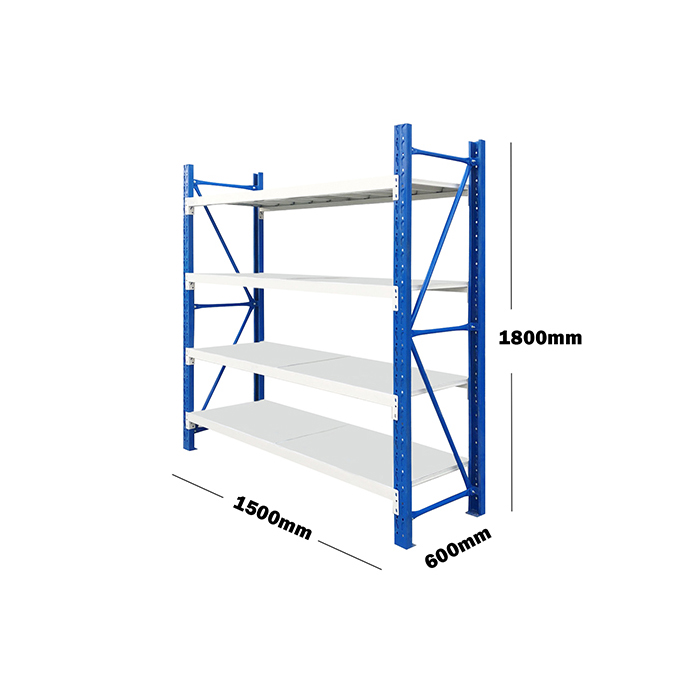 1.5M(L) x 1.8M(H) x 0.6M(D) Shelves Racking Metal Steel Blue & White ...