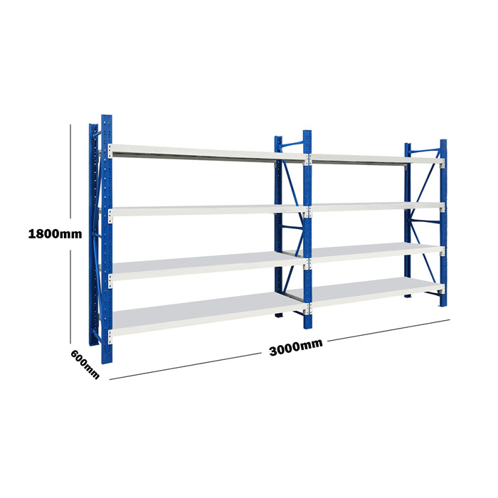 3M(L) x 1.8M(H) x 0.6M(D) Shelves Racking Metal Steel 3018BG