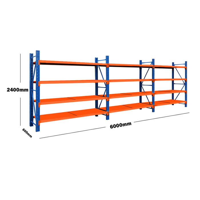 6M(L) x 2.4M(H) x 0.6M(D) Shelves Racking Metal Steel Blue & Orange 6024BO