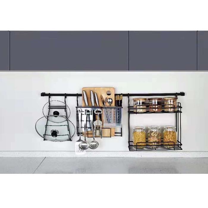 Wall Mounted Hanging Kitchen Utensil Rack For Condiments Lids Storage ...