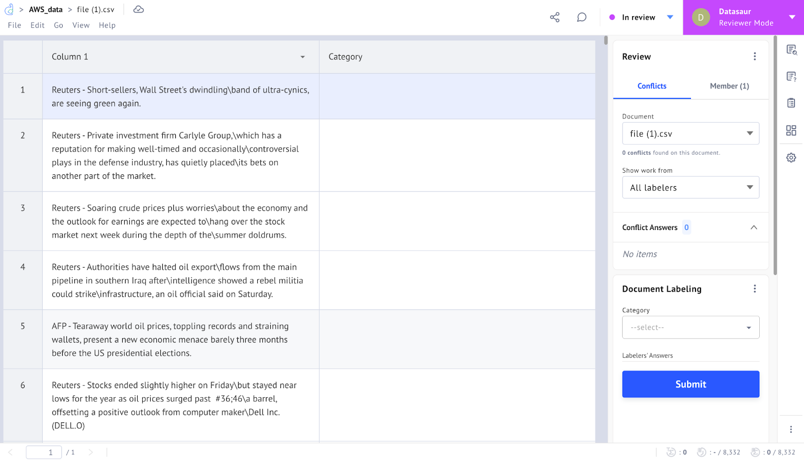 Build a Model using Amazon Comprehend