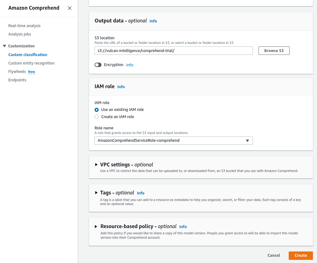 Build a Model using Amazon Comprehend