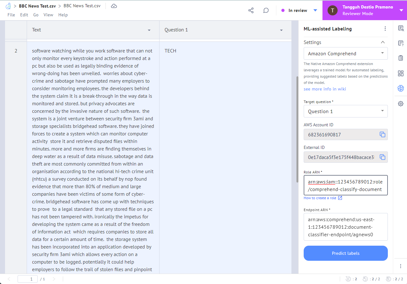 Amazon Comprehend is now Natively Integrated with Datasaur