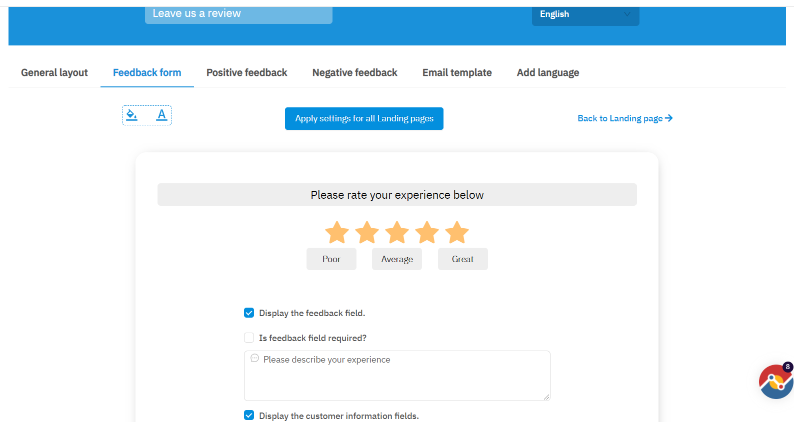 How to customize your Feedback Landing page