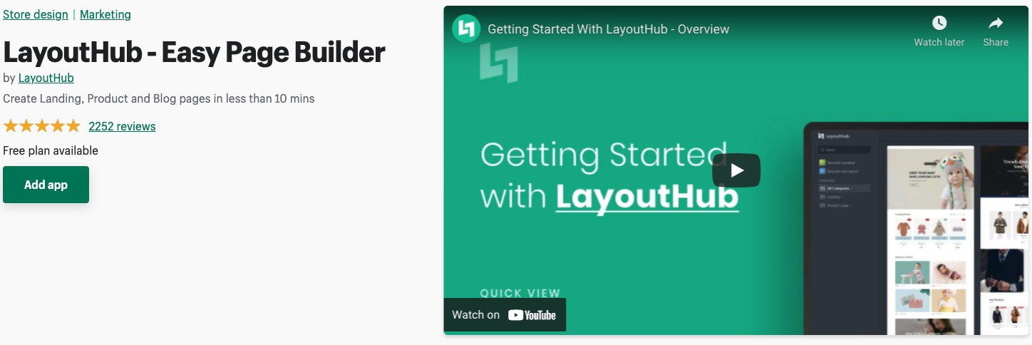 Ryviu & LayoutHub Easy Page Builder