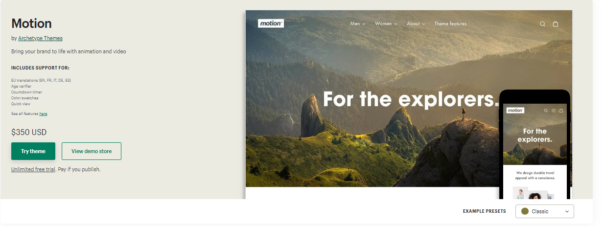 Motion Shopify Theme Review: An Ideal Solution For Online Store