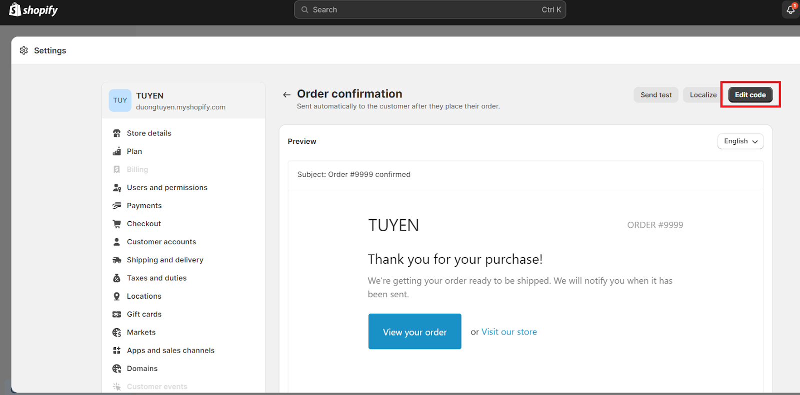 How to Edit Your Shopify Order Confirmation Email?