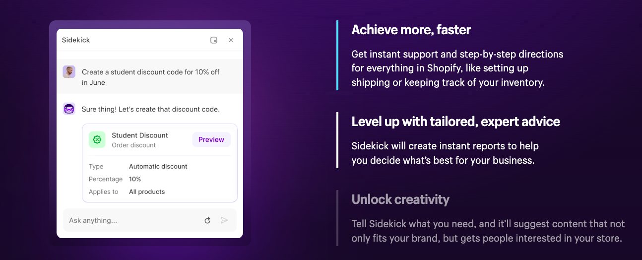 Shopify Sidekick: The New AI Assistant For Merchants