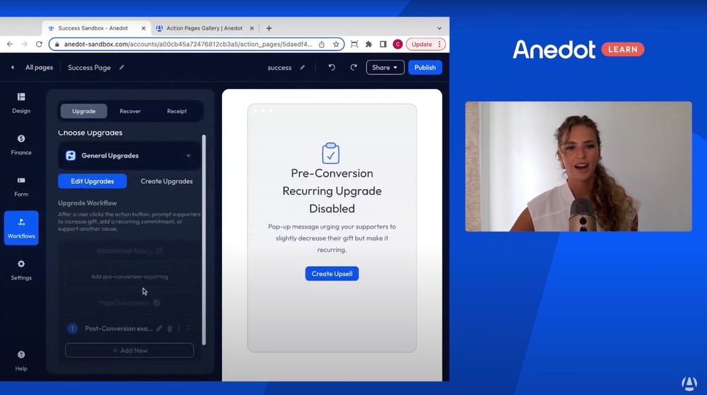 Anedot Learn: Action Page Builder Tutorial | Anedot