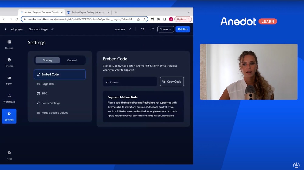 Anedot Learn: Action Page Builder Tutorial | Anedot