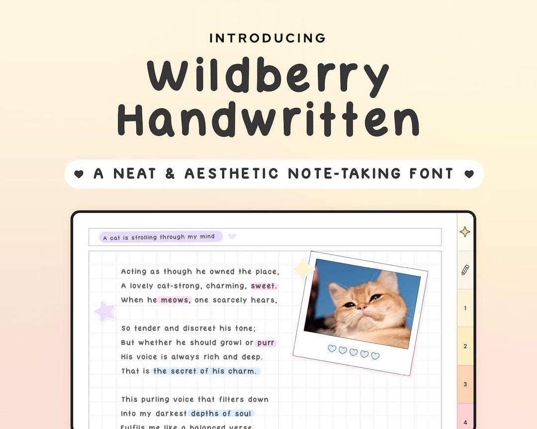 Free font - Cute Notes