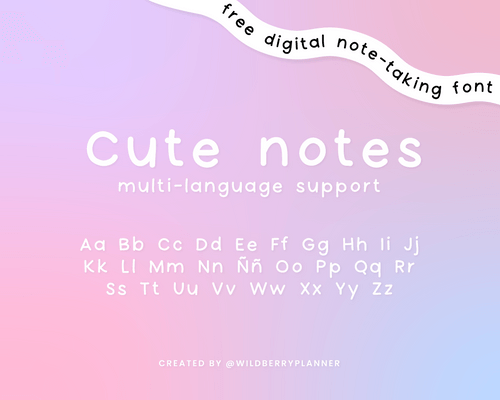 Free font - Cute Notes