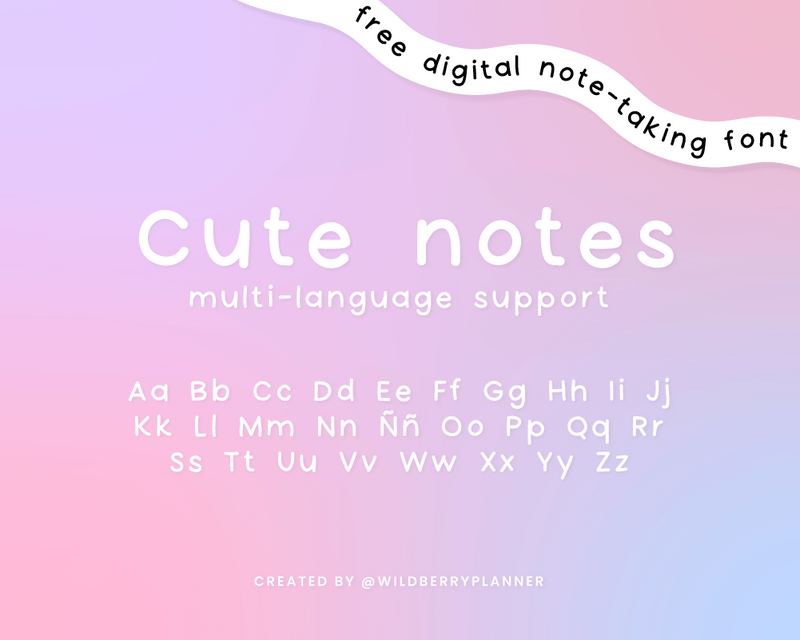 Free font - Cute Notes