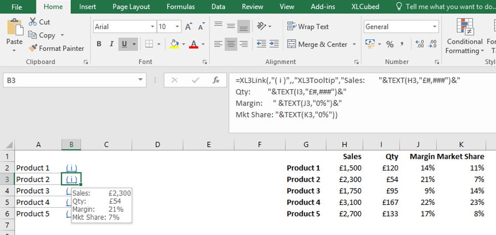 How to Create Dynamic Tooltips in Excel