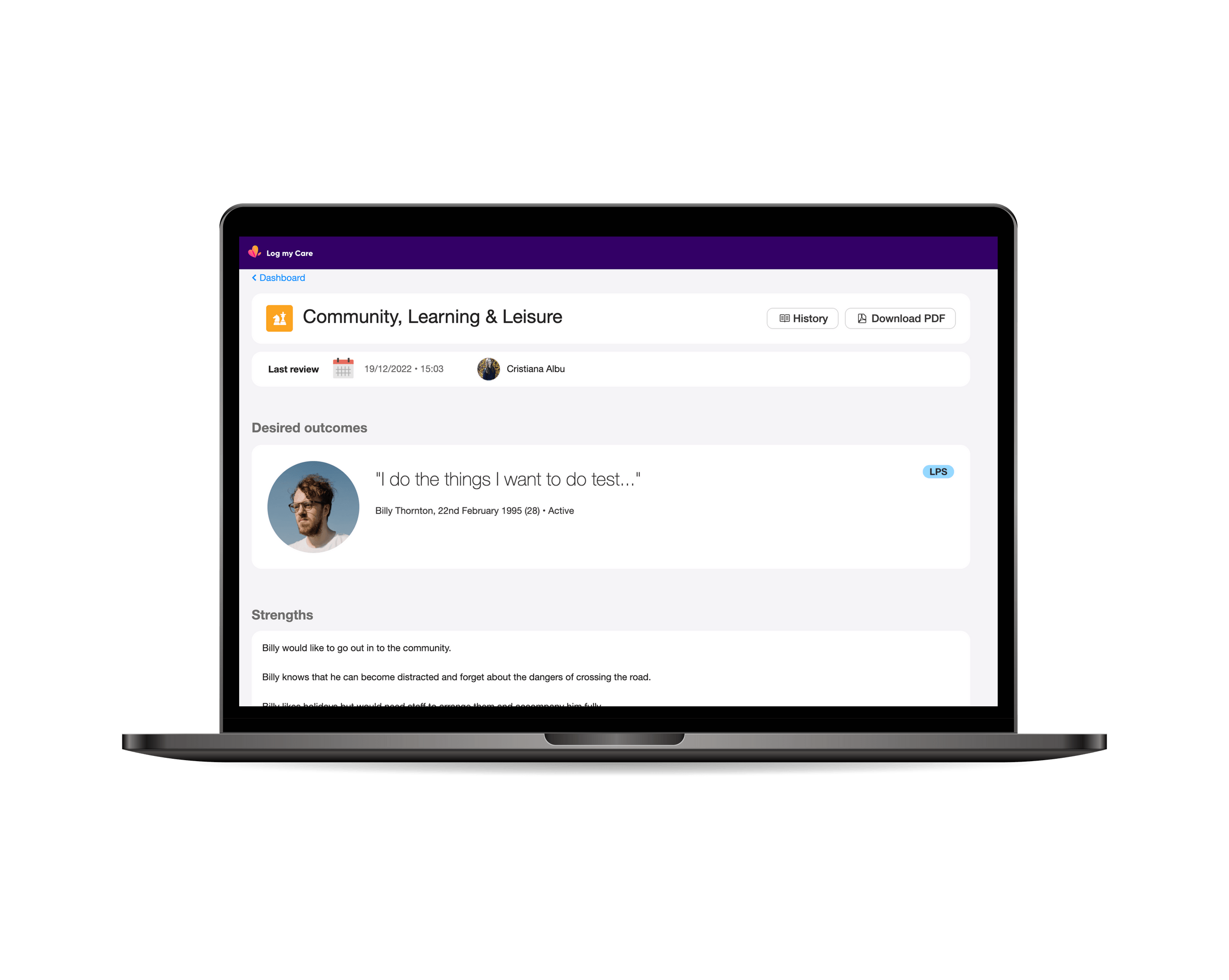 Care plans | Log my Care