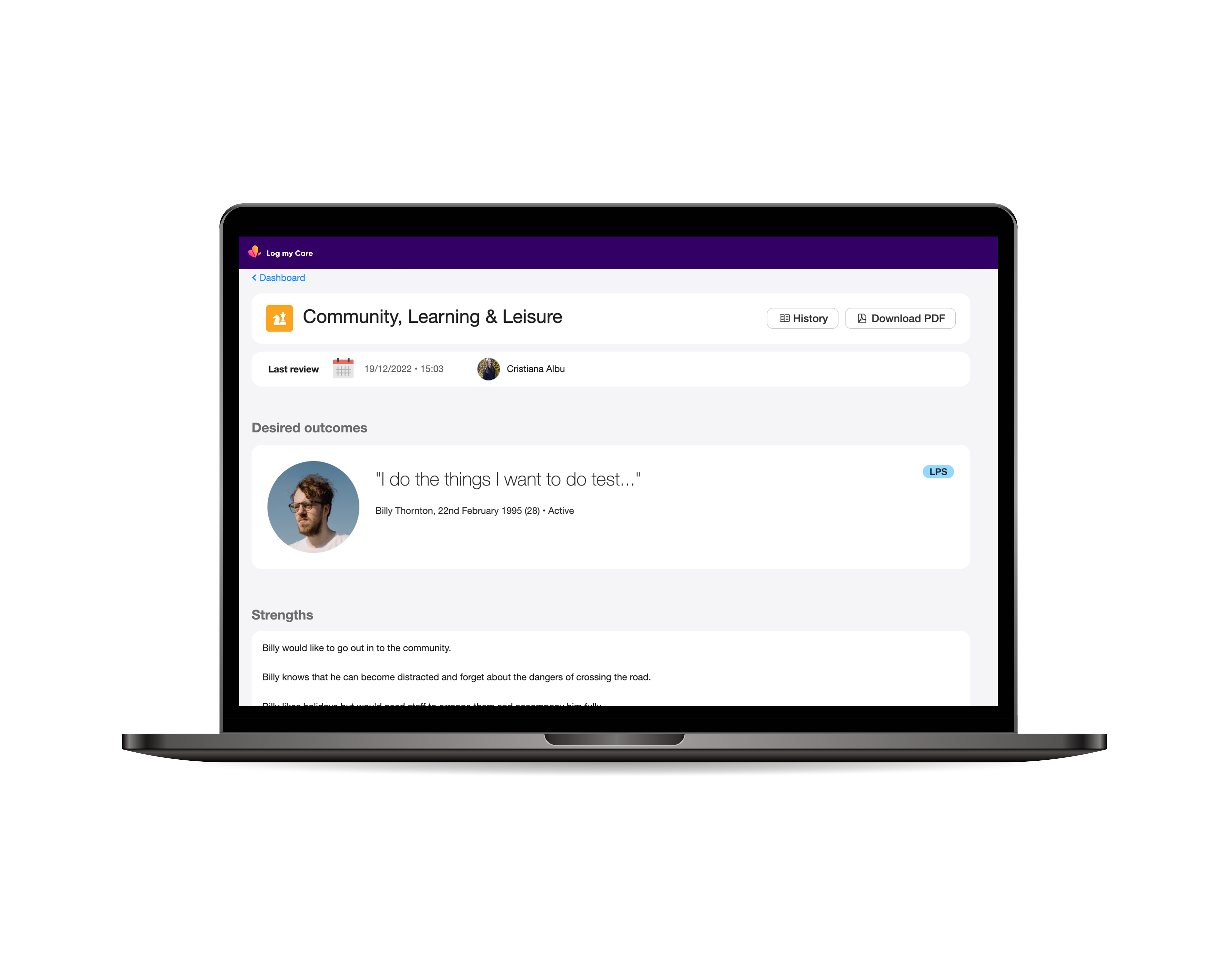 Care plans | Log my Care