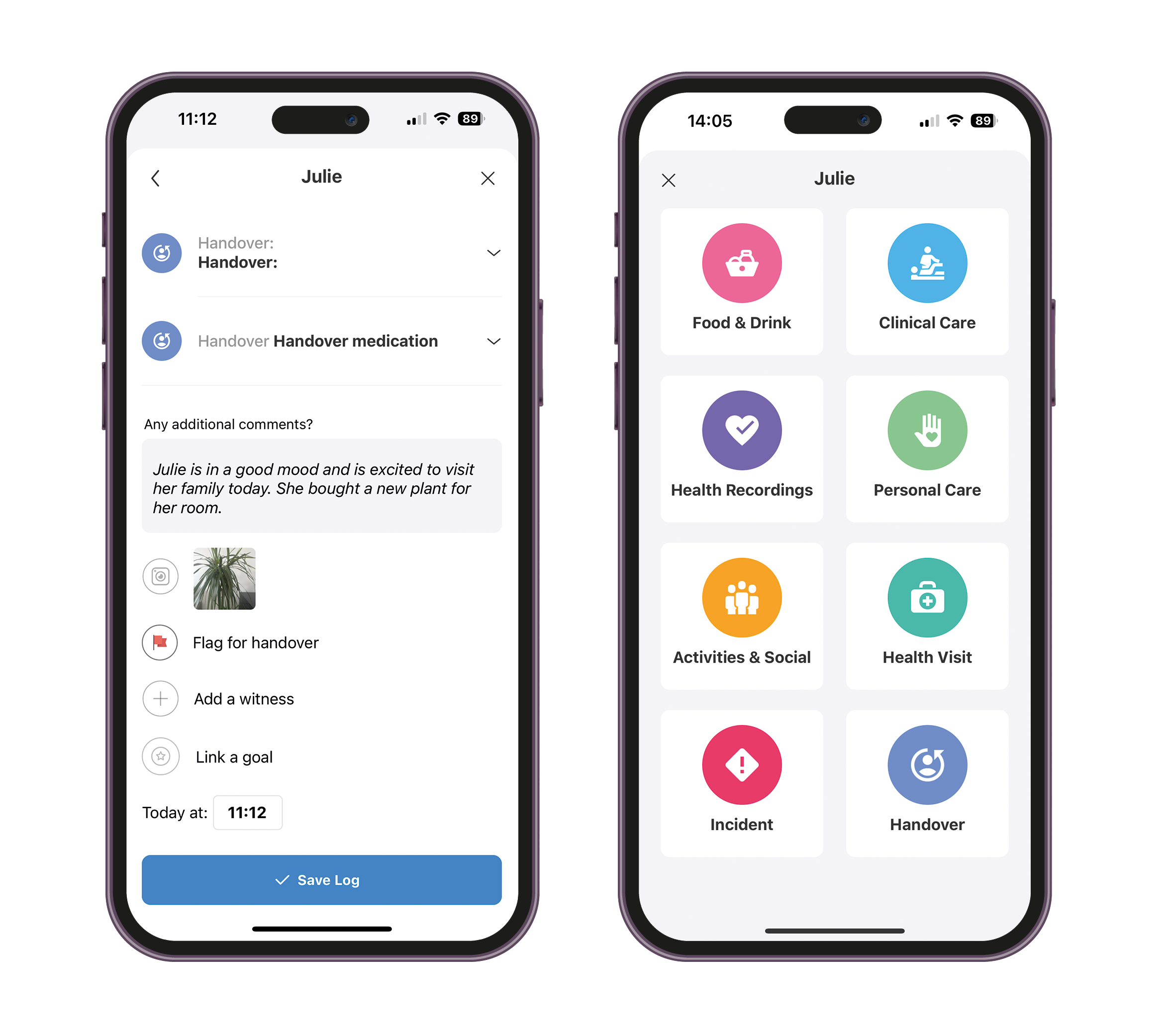 Handovers | Log my Care