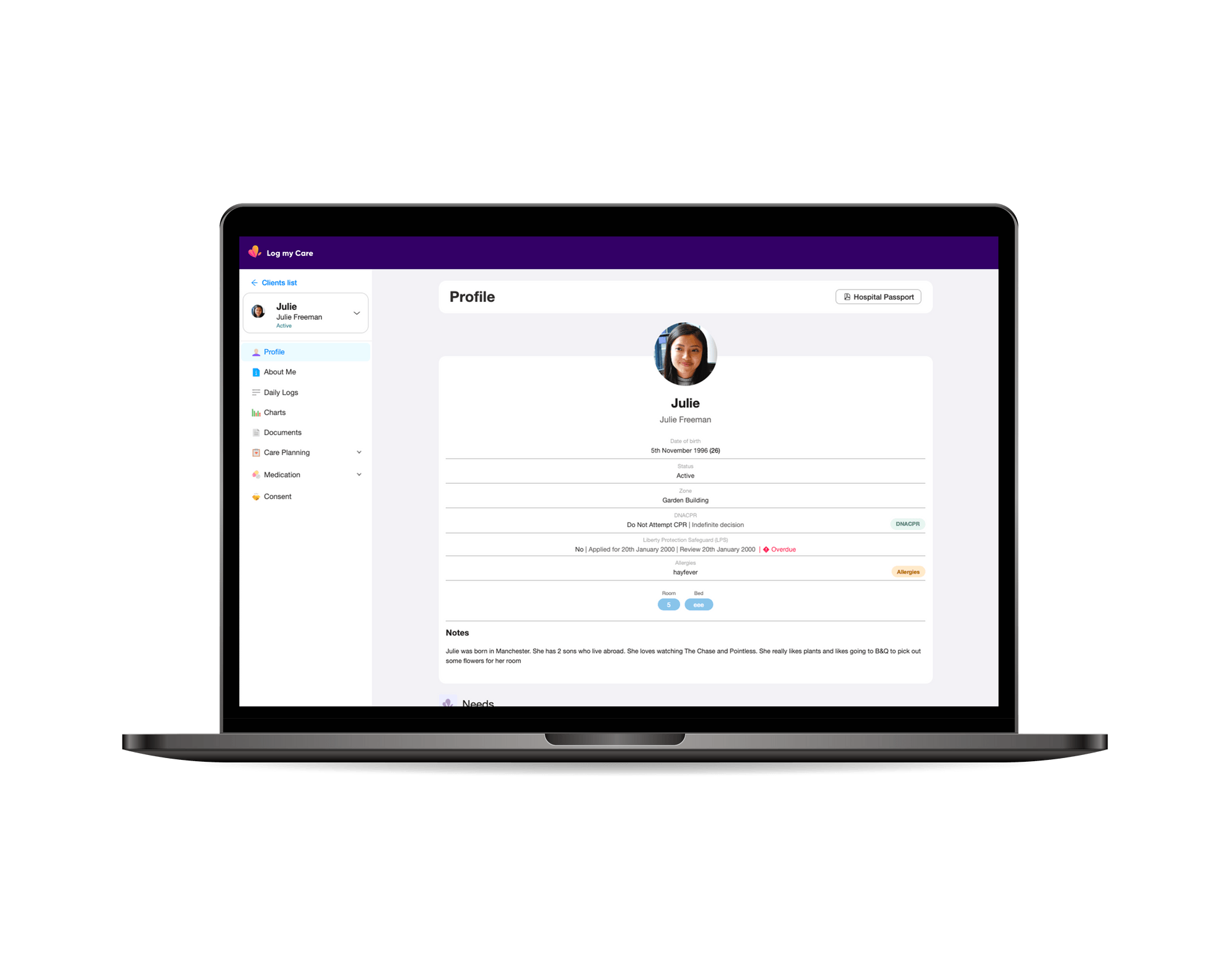Nursing home care management platform | Log my Care