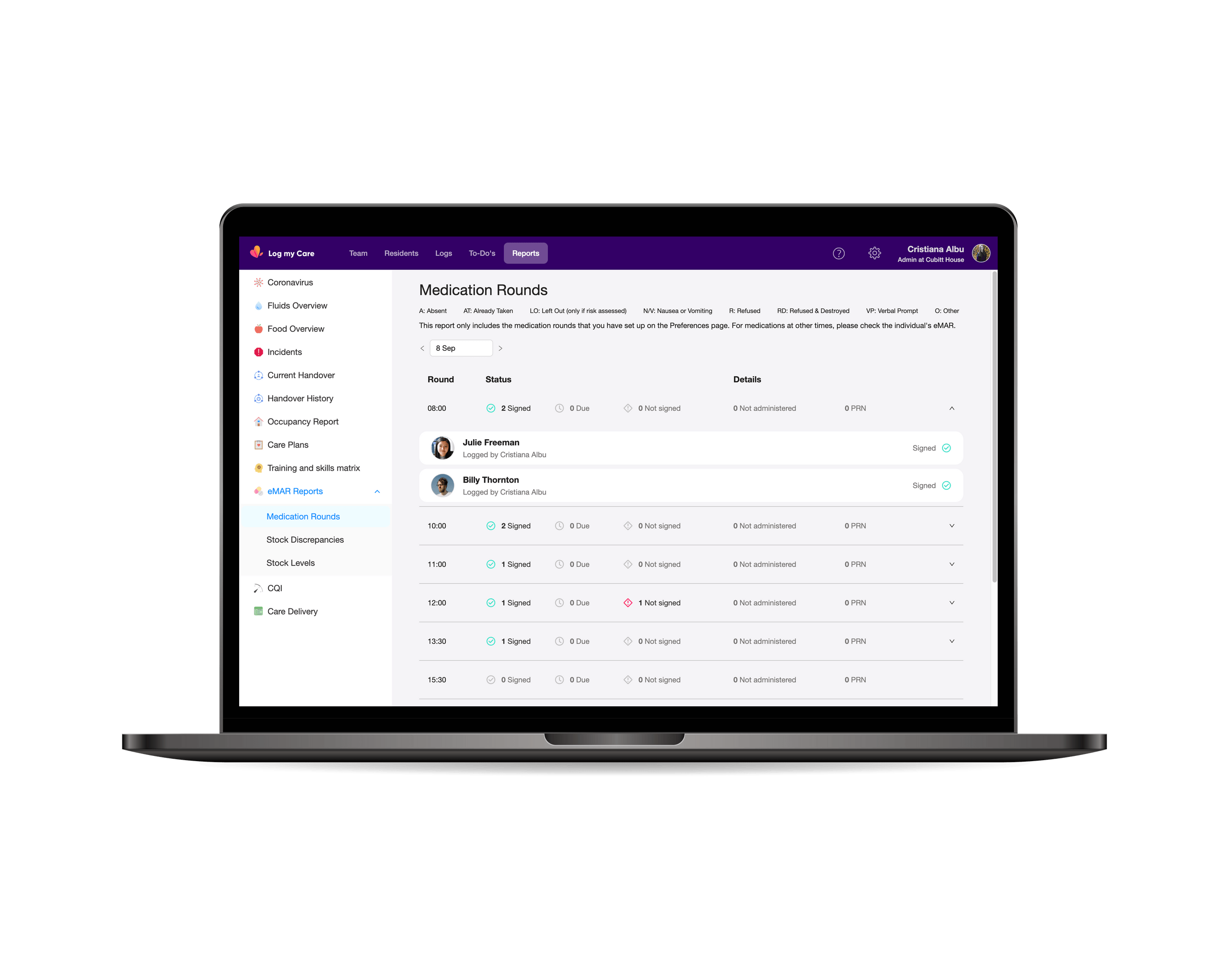 Electronic MAR (eMAR) charts | Log my Care