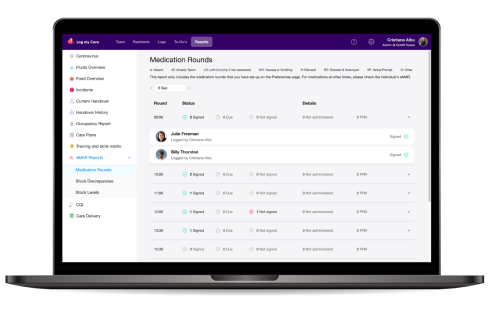App for carers | Mobile care monitoring | Log my Care