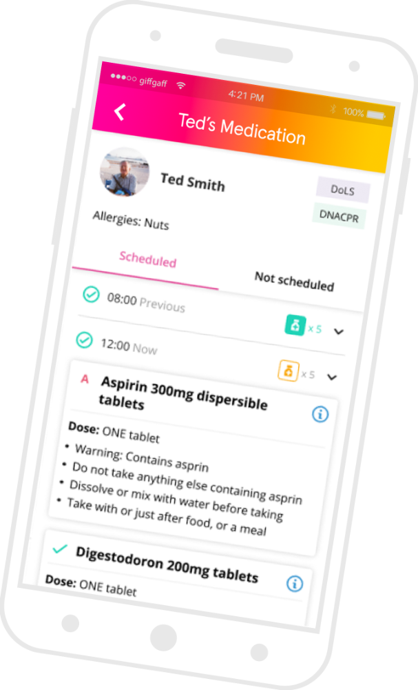 Care delivery features | Log my Care