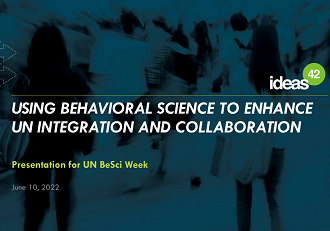 UNIN | Innovation Library | [UN BeSci Week] Using Behavioural Science to Enhance UN Integration ...