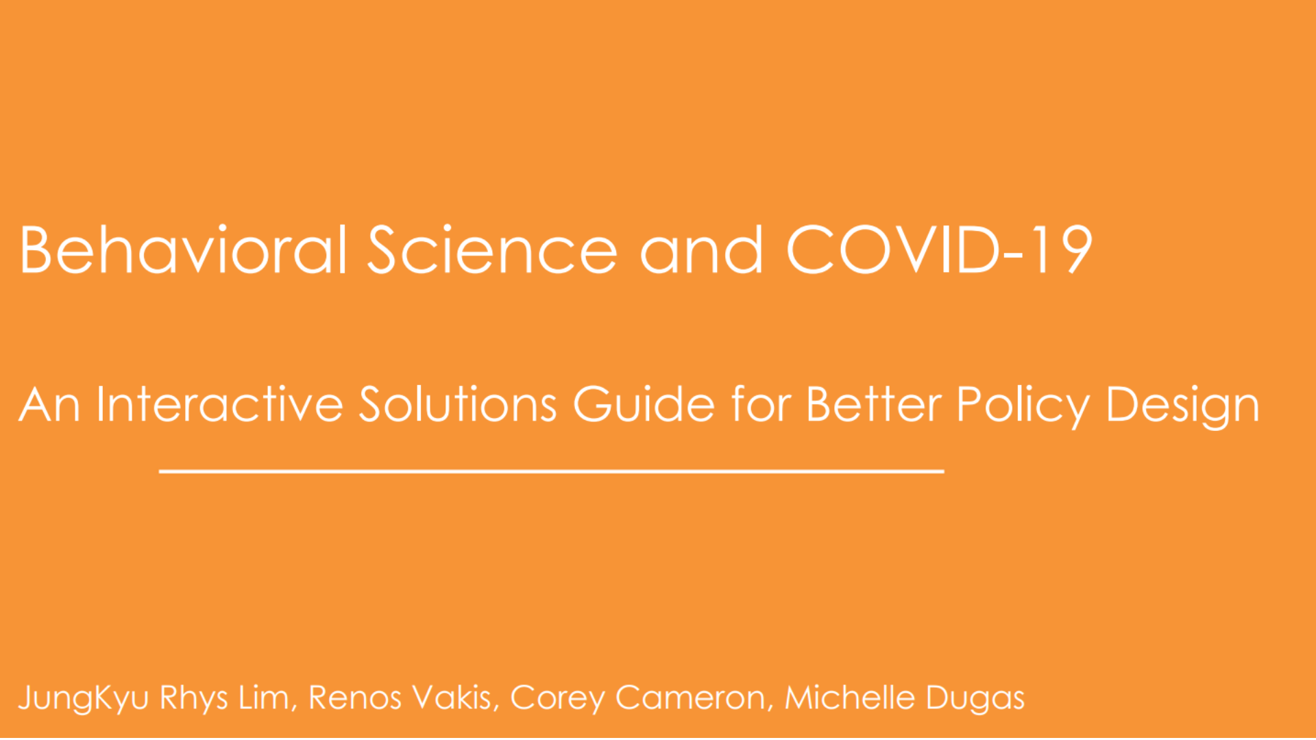 UNIN | Innovation Library | Behavioral Science and COVID-19 An Interactive Solutions Guide for ...