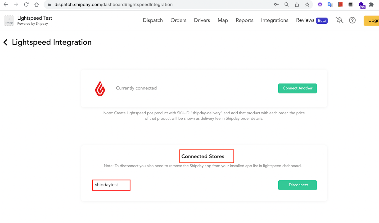 Shipday integration with Lightspeed