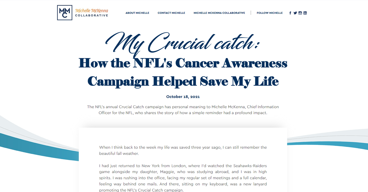 How the NFL's Cancer Awareness Campaign Helped Save My Life