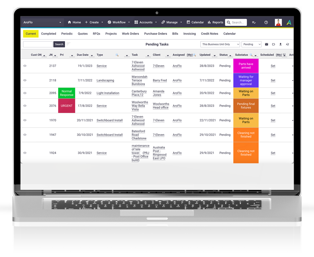 Job Scheduling Software For Tradies | AroFlo