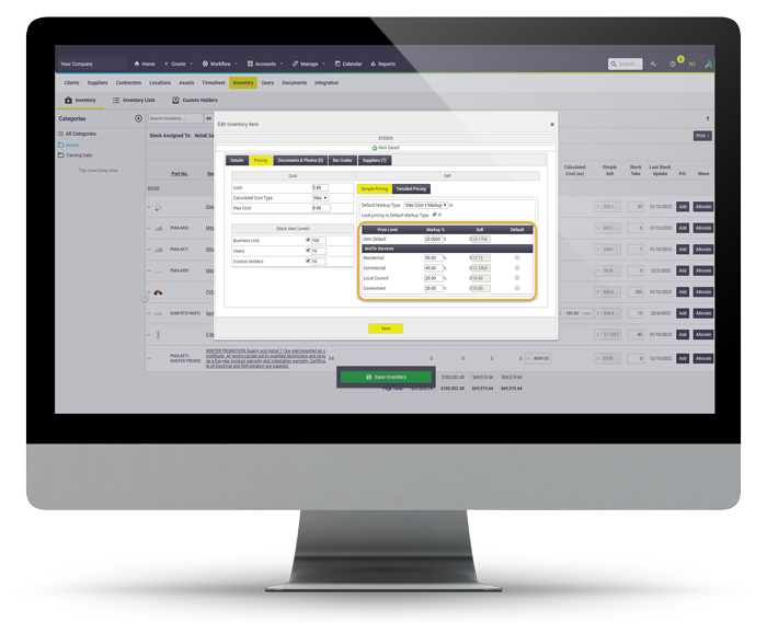 AroFlo Inventory Management Software for Tradies