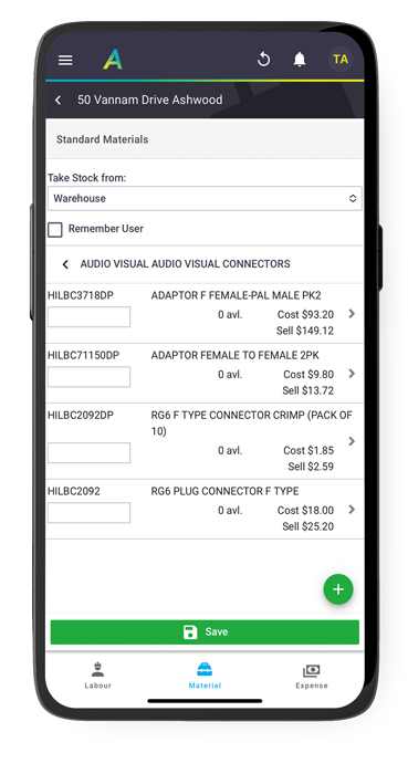 AroFlo Inventory Management Software for Tradies