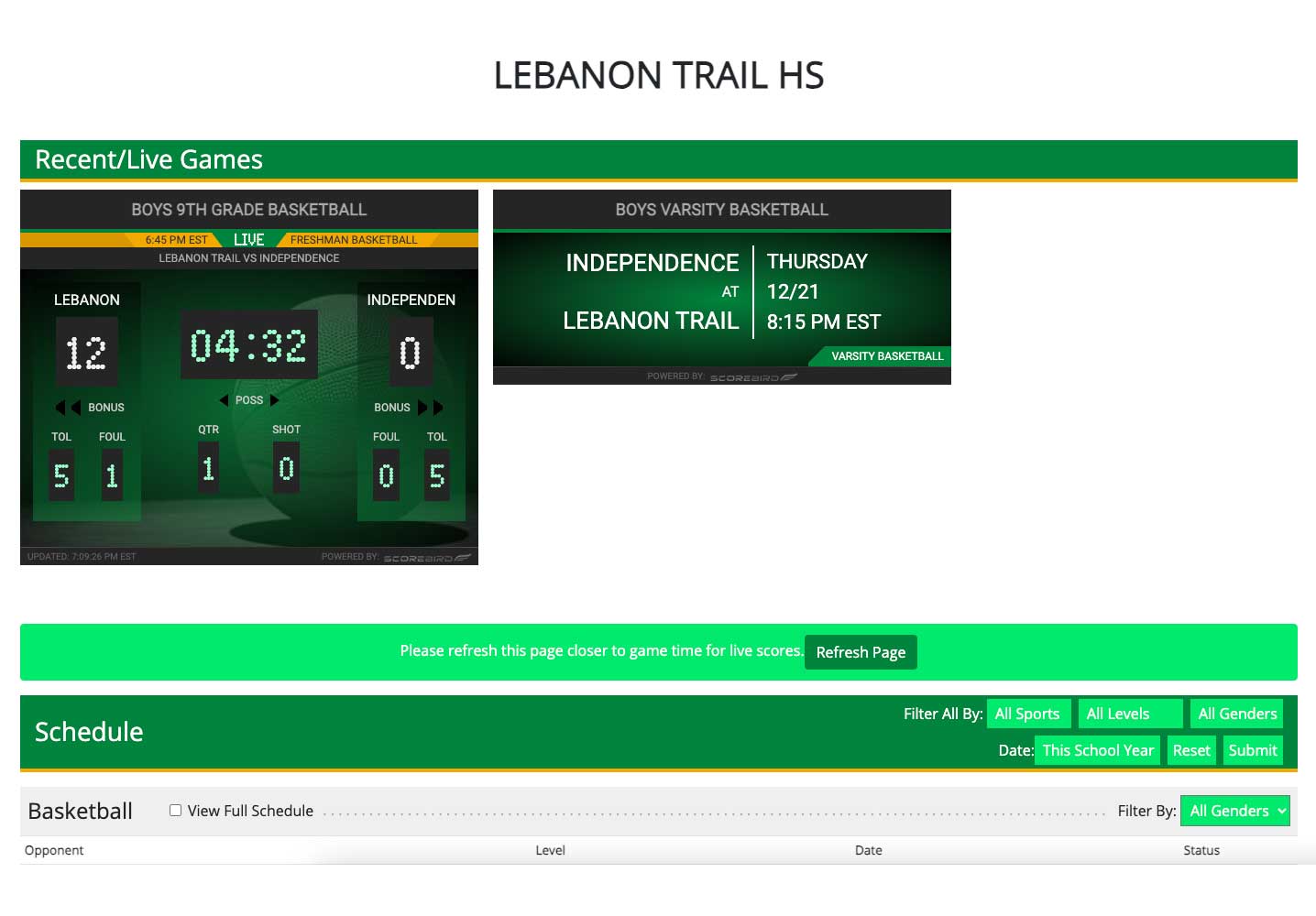 Virtual Scoreboards for Web