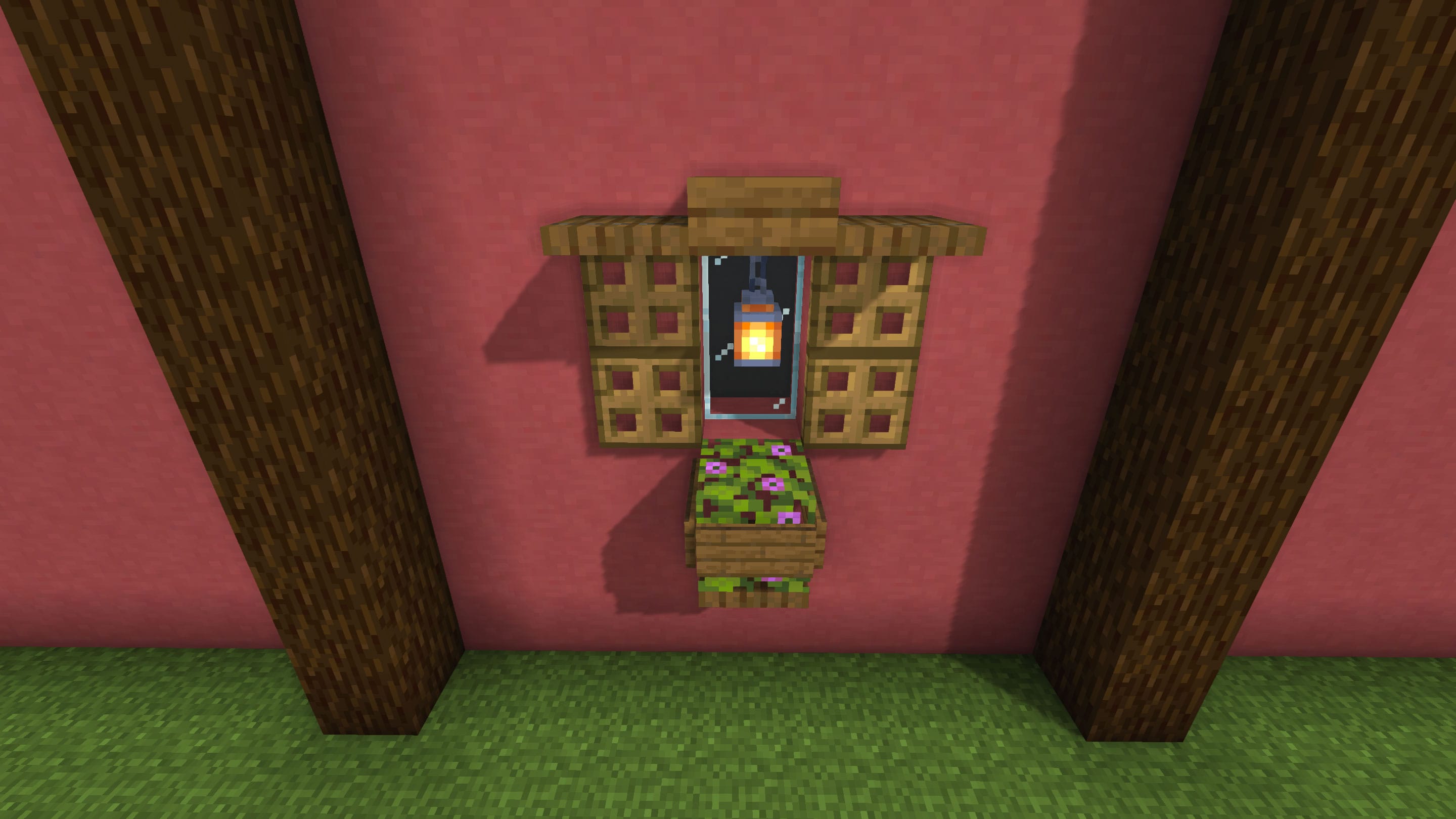 Outdoor Window + Lantern & Potted Bush by cathialoria | Minecraft Build ...