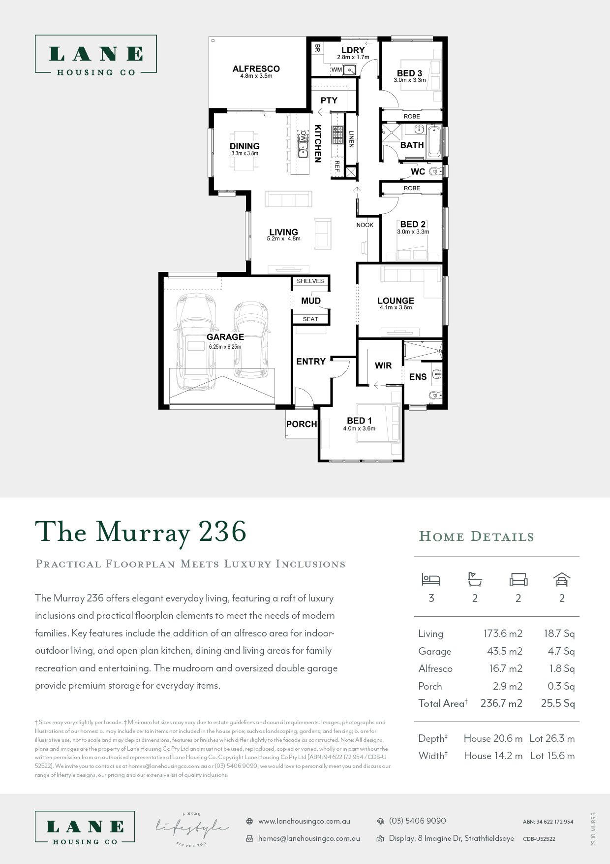 The Murray Three Home Design | Lane Housing Co