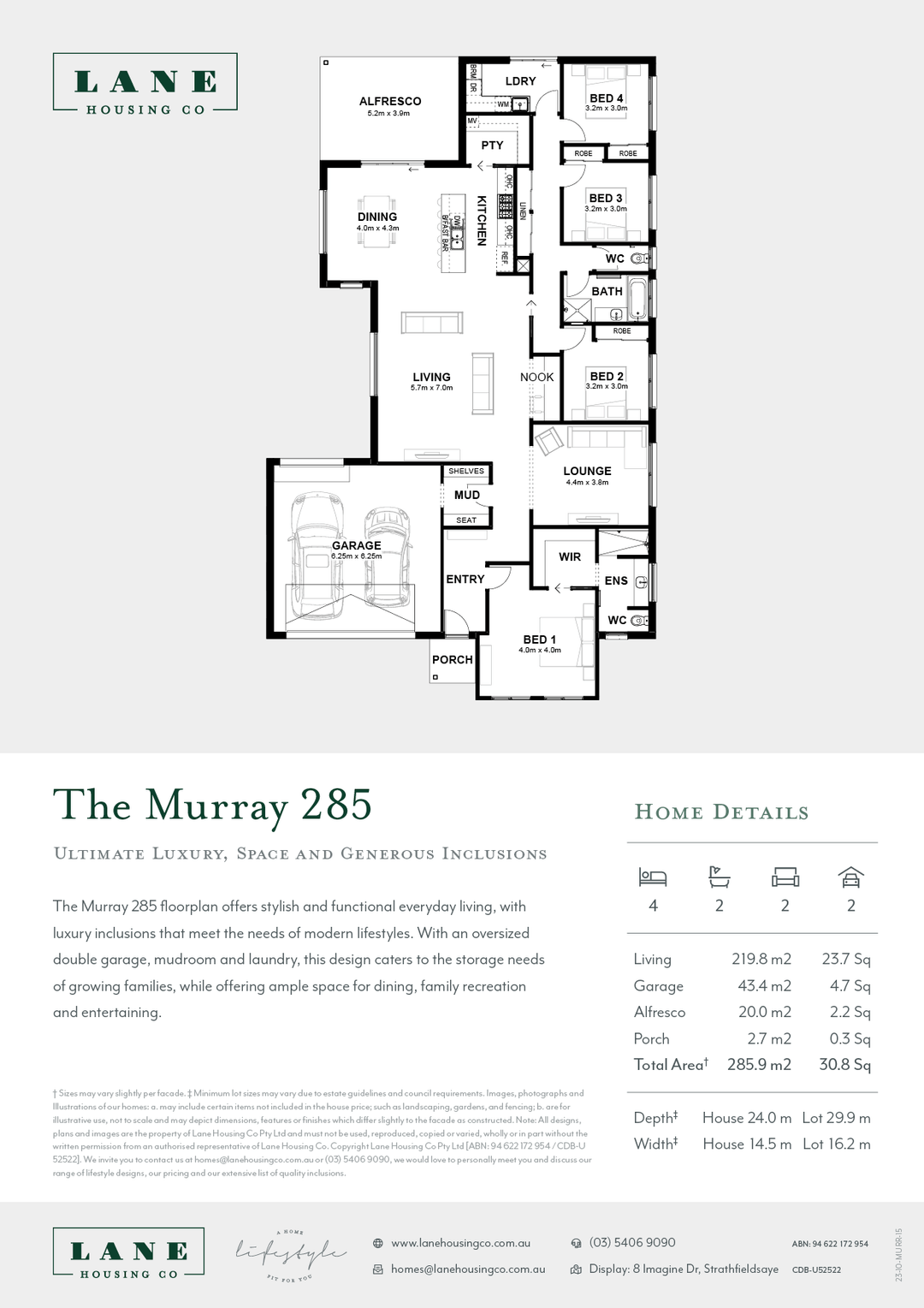 The Murray Four Home Design | Lane Housing Co