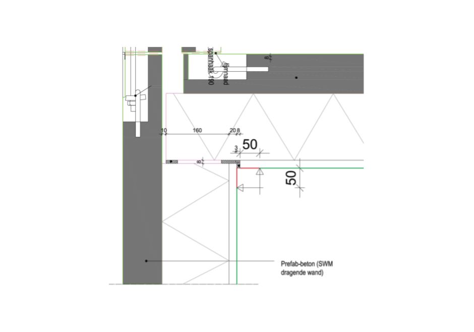 Positie van bevestigen aan de gevelklaar wanden van Spaansen