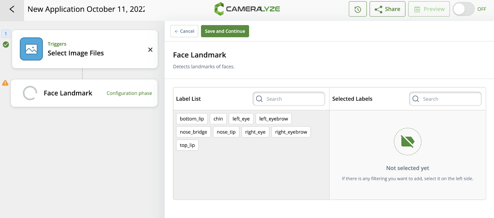 How to Detect Face Landmark on Cameralyze?